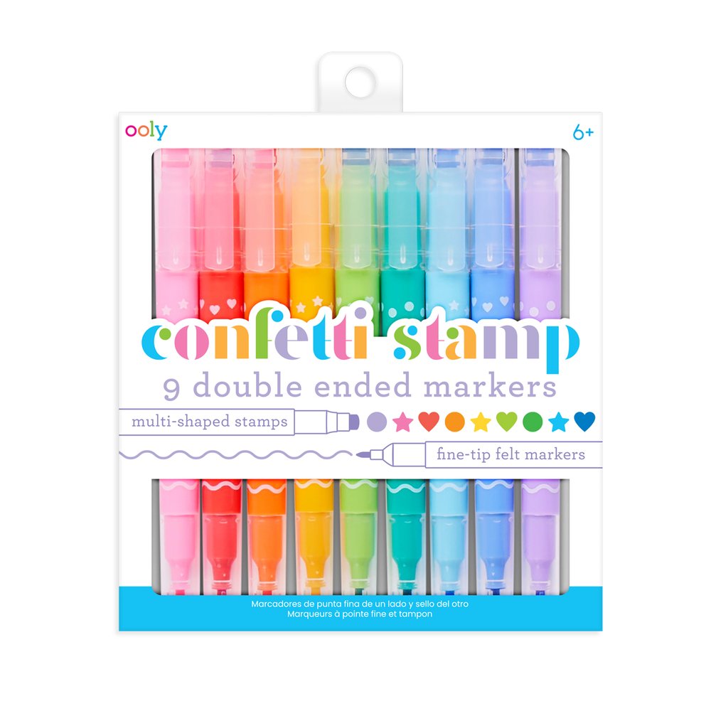 Confetti Stamp Double-Ended Markers - Set of 9 a book by - Bookshop.org US