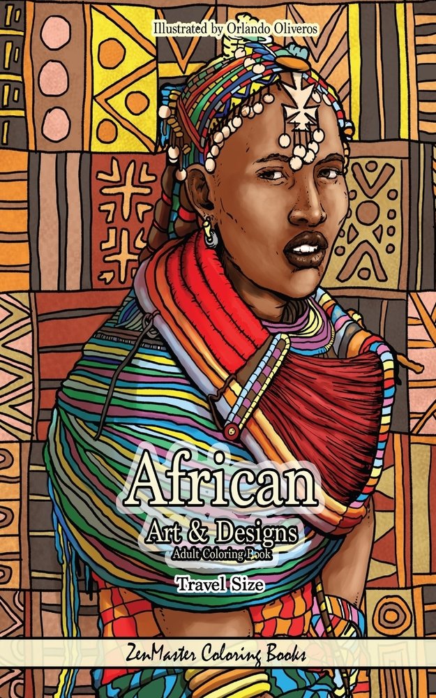 African Art and Designs Adult Coloring Book Travel Size a book by ...