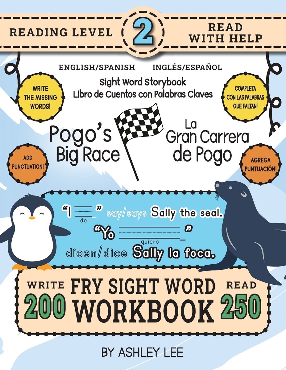 250 Sight Word Storybook, Pogo's Big Race (Level 2) Bilingual English ...
