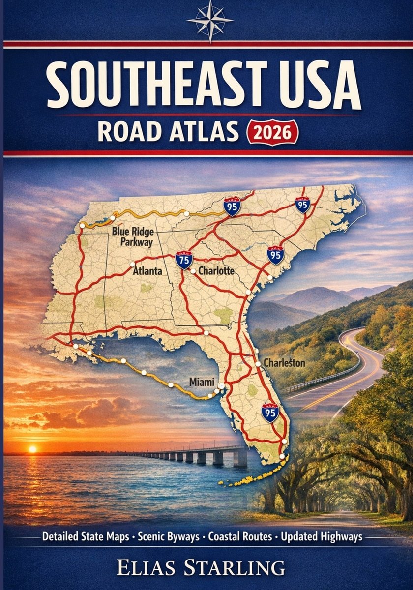 Southeast USA Road Atlas 2026 a book by Elias Starling - Bookshop.org US