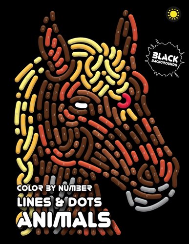 LINES & DOTS Color By Number: ANIMALS (Black Backgrounds): Fun and Easy ...