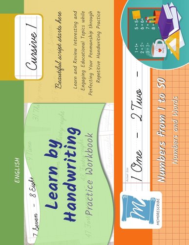 Learn by Handwriting, Practice Workbook - Numbers from 1 to 50 - Words ...