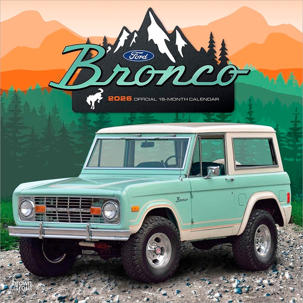 Ford Bronco Official 2026 12 X 24 Inch (Hanging) Monthly Square Wall ...