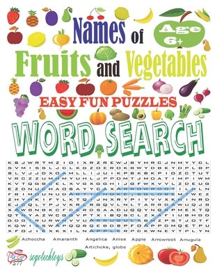 Names of Fruits and Vegetables Easy Fun Puzzles Word Search: A word ...