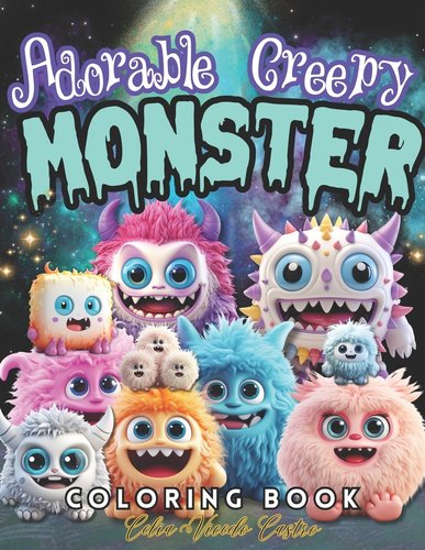 Adorable Creepy Monsters Coloring Book: For Adults and Teens. Fantasy ...