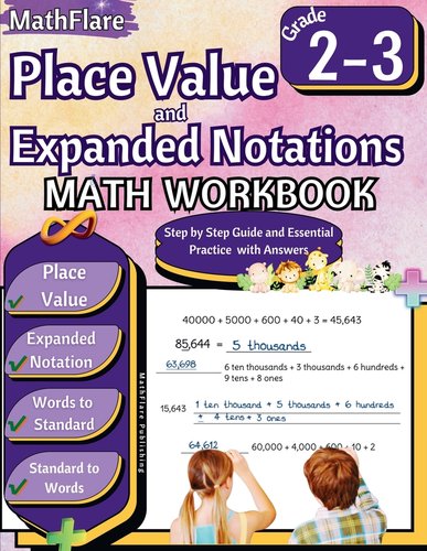 Place Value and Expanded Notations Math Workbook 2nd and 3rd Grade ...